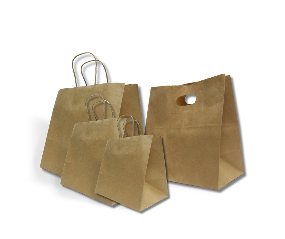 The Kraft Paper Carry Bags with Handle - Wide Base | Sydney Packaging